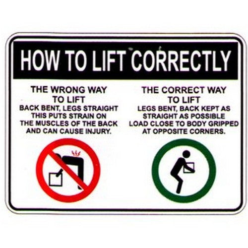 Plastic How To Lift Correctly Safety Sign – B-PROTECTED
